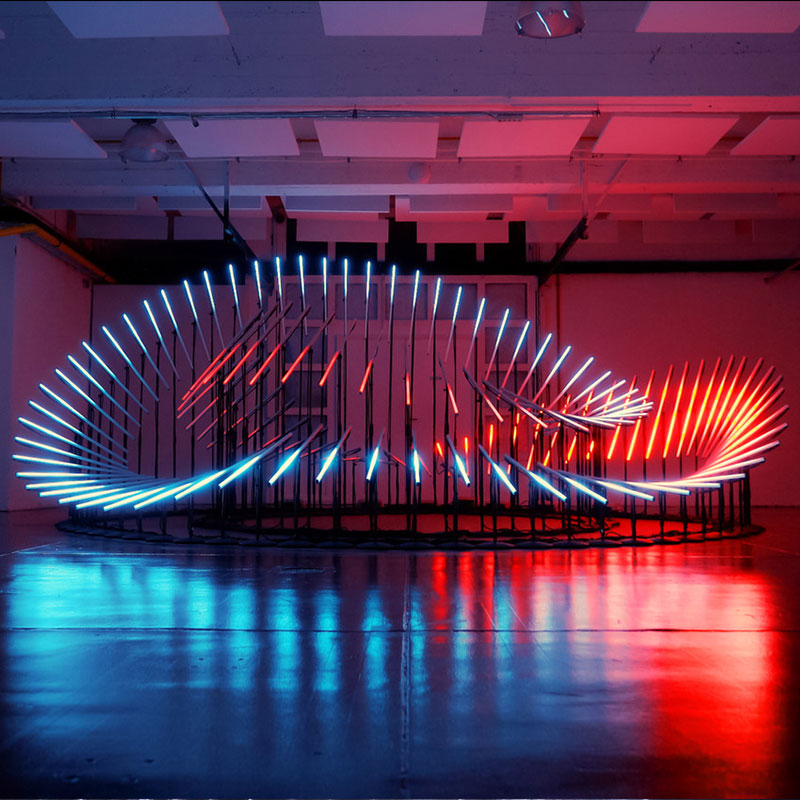Flipping Dynamic Mechanical Lighting sculpture – Everchanging Space